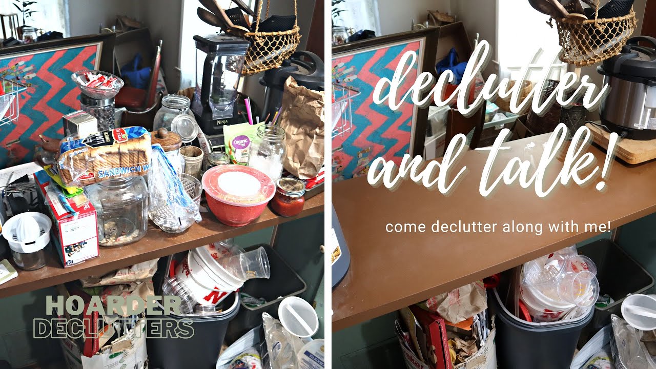 HOARDER DECLUTTERS LIVE / THE DREADED KITCHEN COUNTER - YouTube