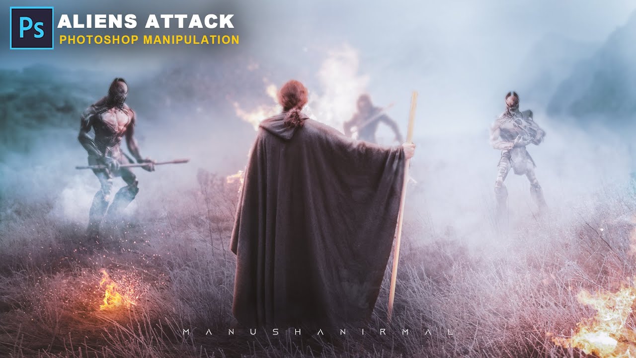 Aliens Attack - Photoshop Manipulation Tutorial 2021 - YouTube