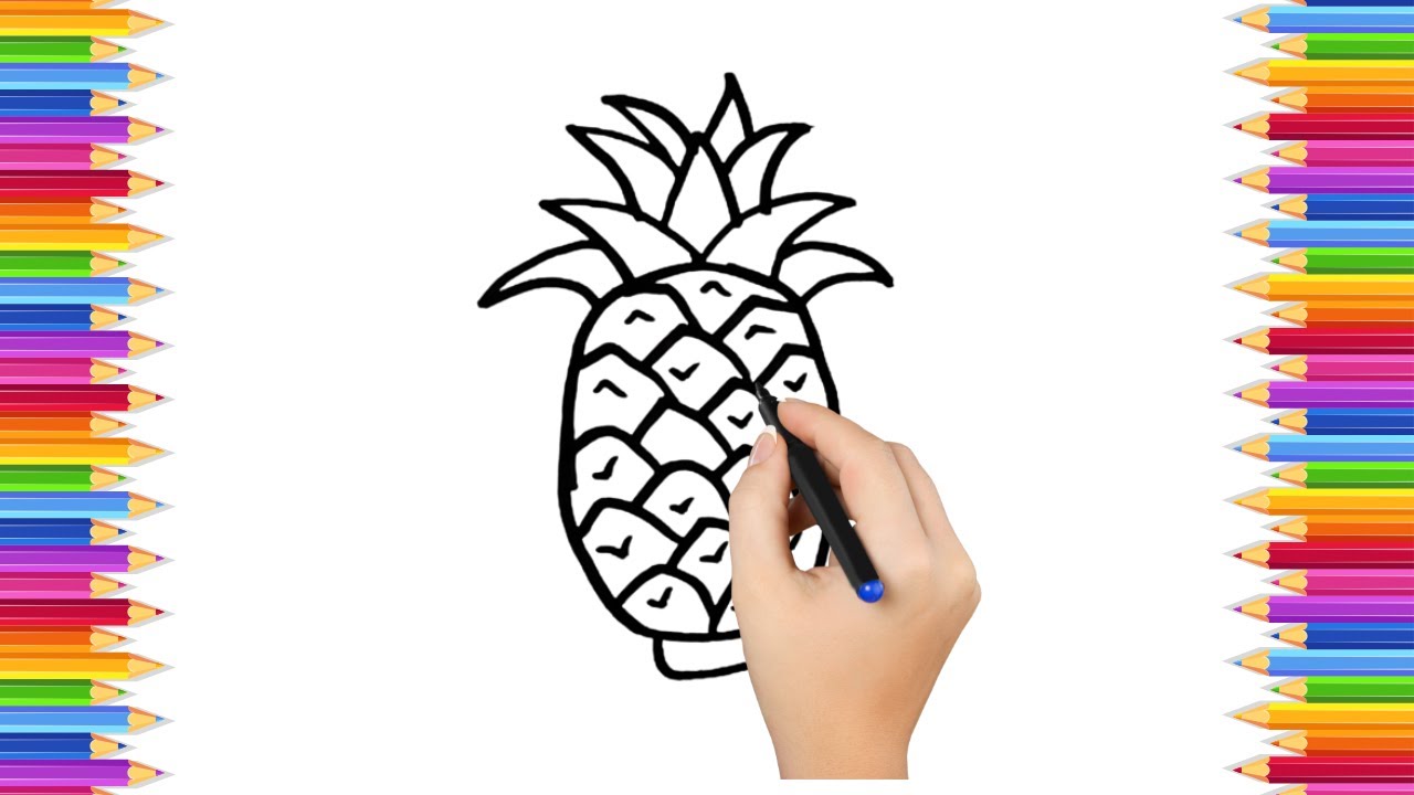How To Draw cute pineapple Drawing, Painting & Coloring For Kids and ...