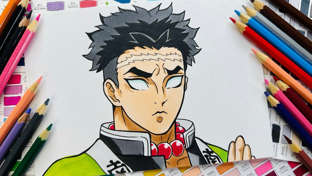 Como Desenhar o Gyomei Himejima - Kimetsu no Yaiba - YouTube