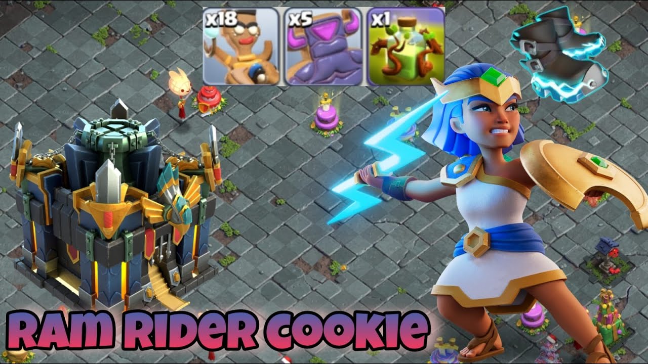 Ram rider cookie With Electro BOOTS RC TH17 legend attack - Clash of Clans - YouTube