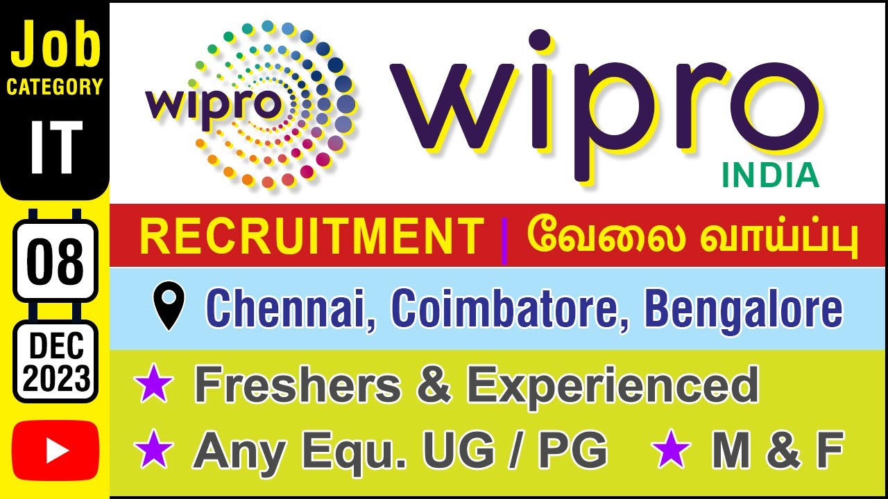 IT JOB | Wipro | 1000 vacancies | Recruitment NOV 2023 | Chennai ...