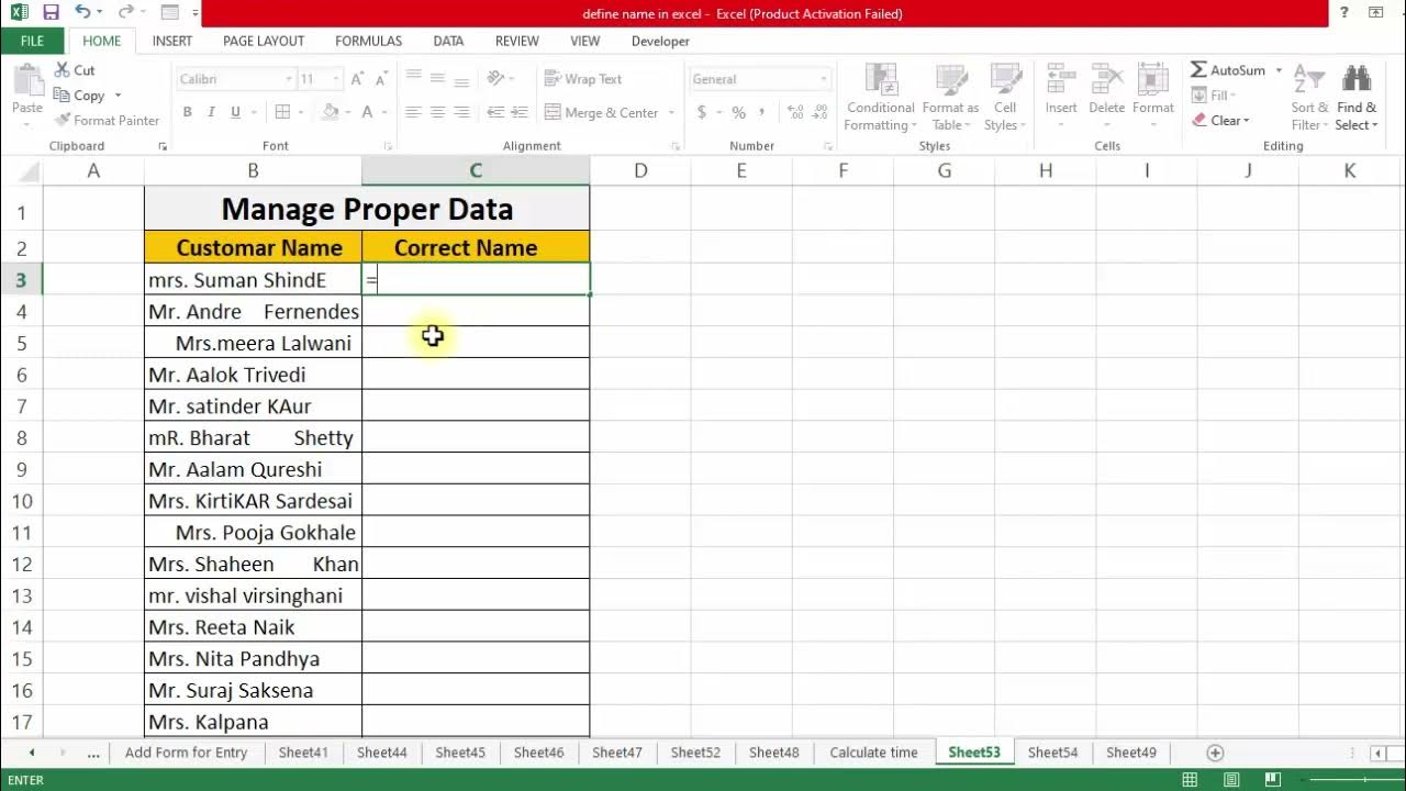 Manage Proper Data in MS Excel | Proper Formula | Trim formula | Remove Space in Excel | # ...