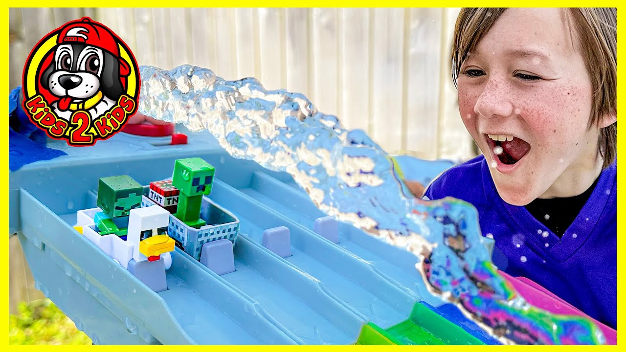 KIDS PLAY-ALONG 💦 Build With CALEB Hot Wheels Racerverse MINECRAFT ...