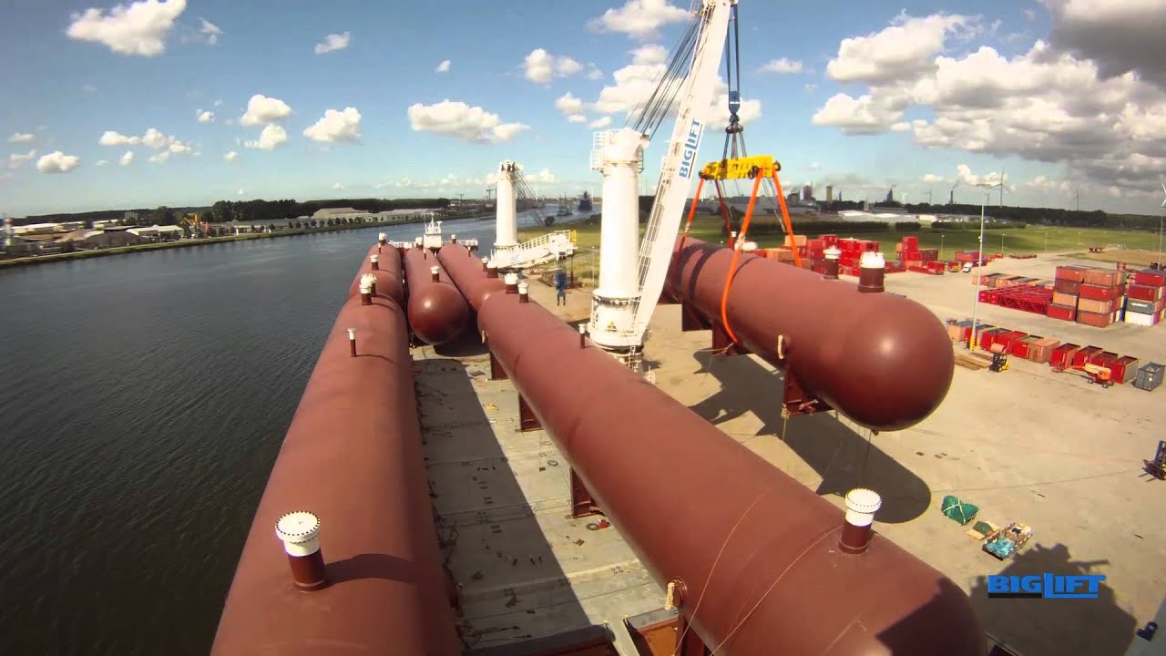 Happy Ranger loading 8 315 mt LPG Storage Tanks - YouTube