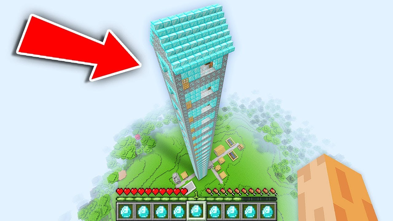 I look this TALLEST DIAMOND BASE in My Minecraft World !!! Secret ...