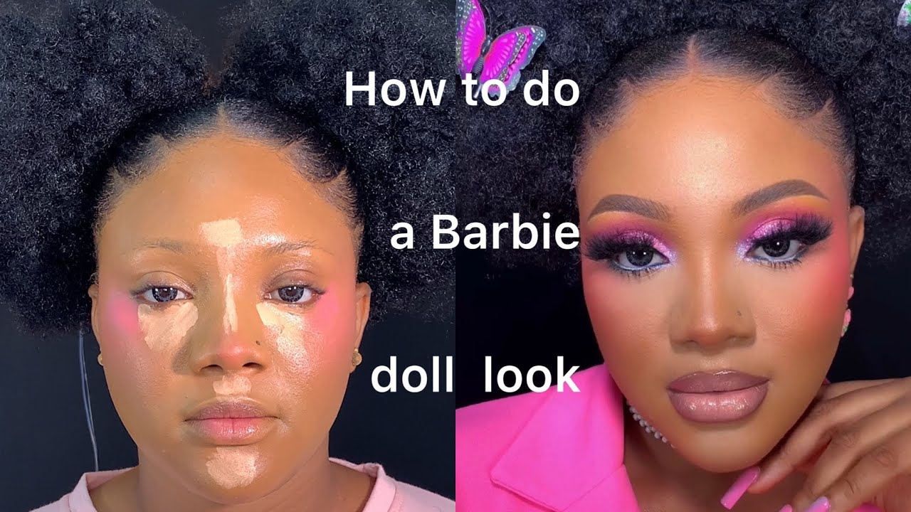 Barbie doll makeup transformation - YouTube