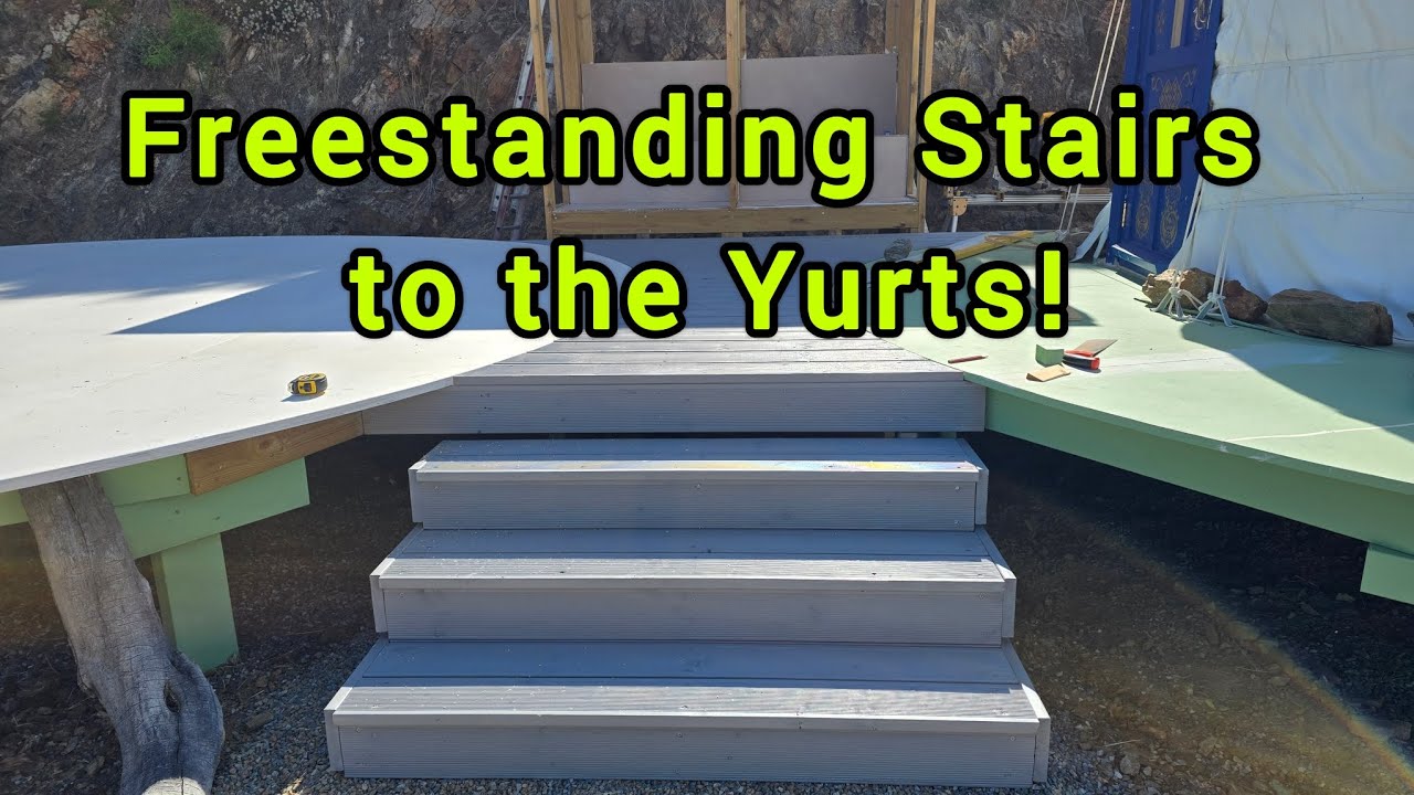 Building a Freestanding Staircase to Our Yurt Platforms Off-Grid ...
