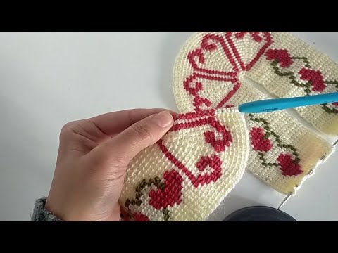 (2.video) Kalpli tunus patik Orta yapımı 🧶#patikmodelleri #patik #tunusişipatikmodelleri #patik