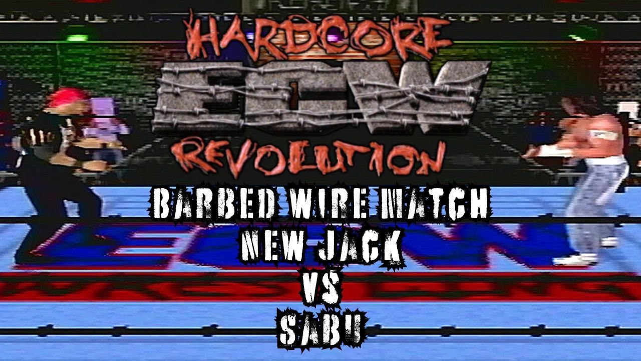 New Jack vs. Sabu | Barbed Wire Match | ECW Hardcore Revolution (PS1 ...