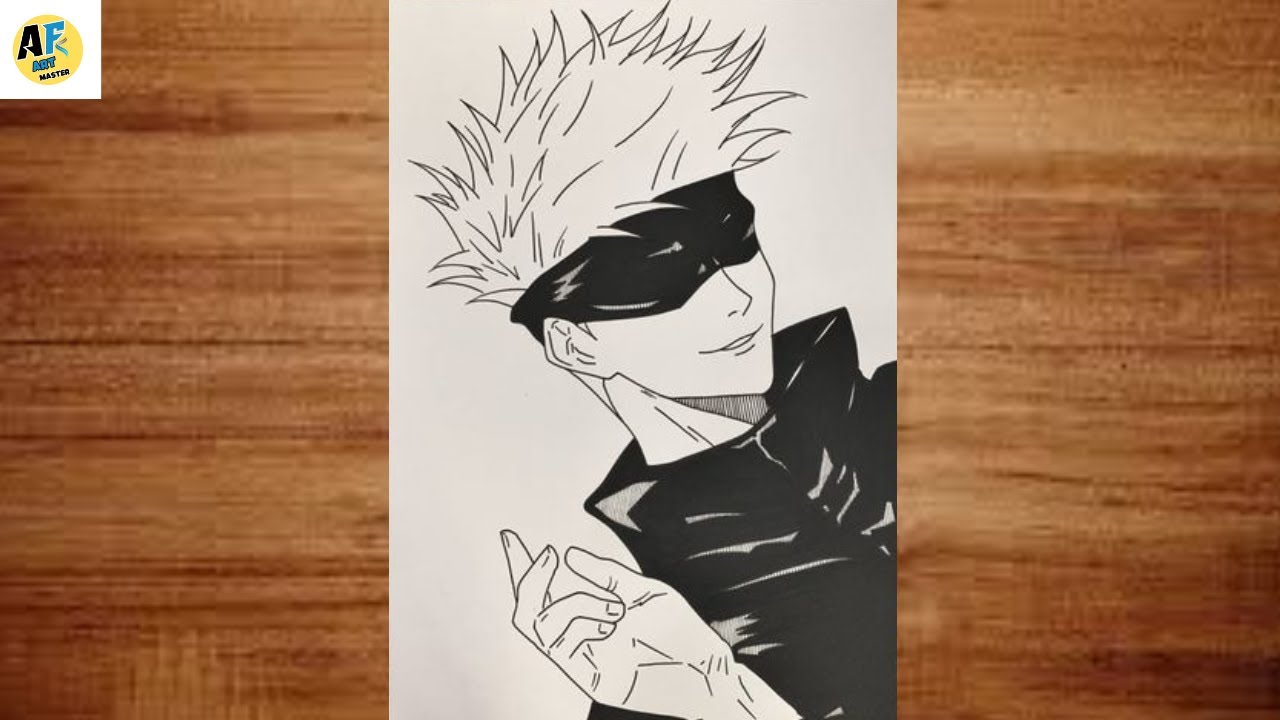 How To Draw GOJO SATORU | Anime Drawing Tutorial (step by step ...