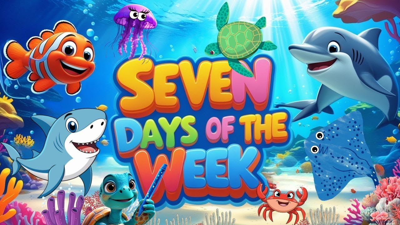 Seven Days of the Week - EYFS, Learn with Azul the Turtle! Kids Song ...
