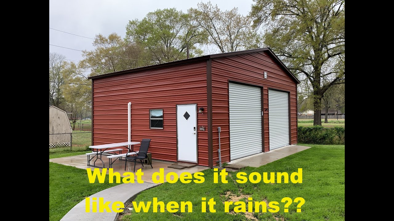 What is sounds like in an insulated metal building in the rain. - YouTube