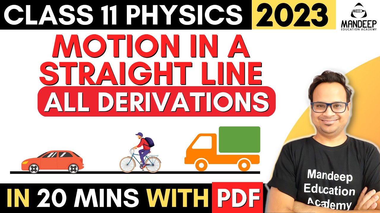 Motion in a Straight Line Class 11 Physics all Derivations of Equations ...