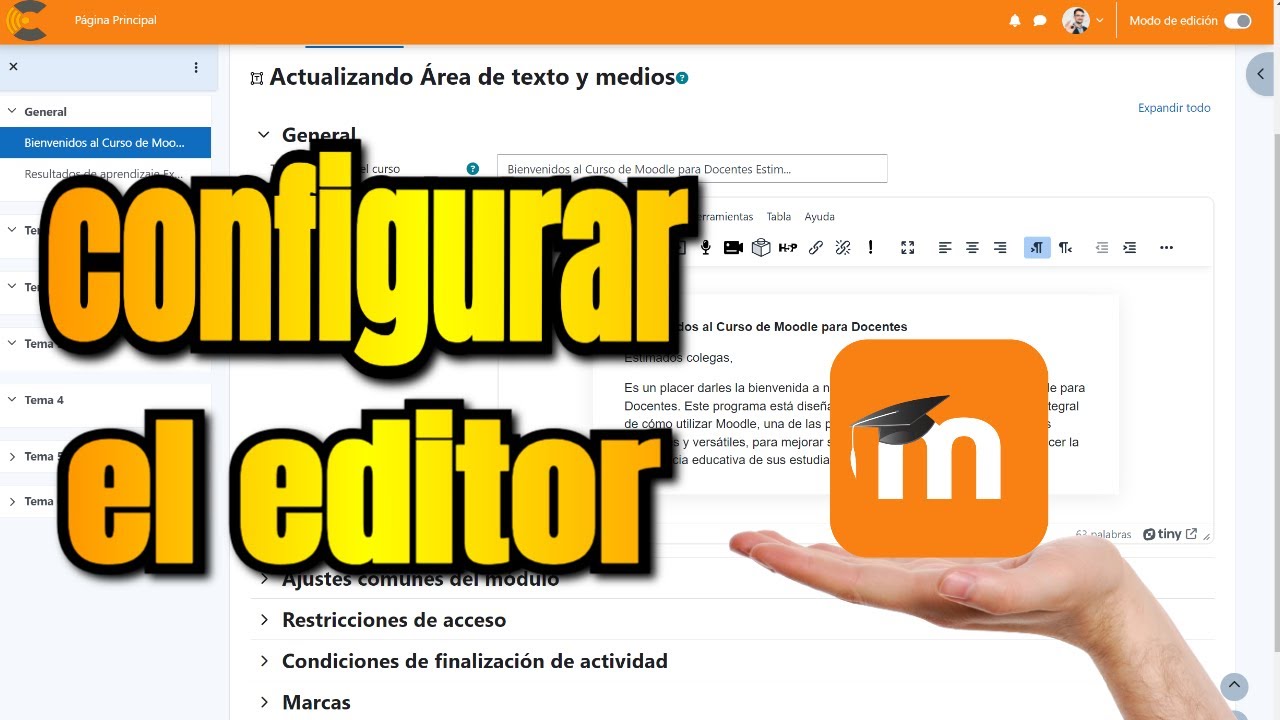 Guía Rápida para Docentes: Configurando el Editor de Moodle - YouTube