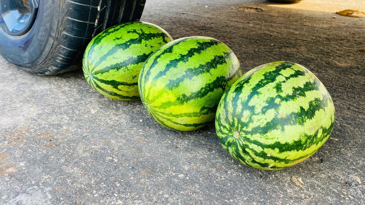 EXPERIMENT: Watermelon vs Car Wheel | Crushing Crunchy & Soft Things by ...