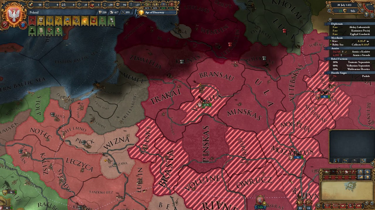 Europa Universalis 4 Polish Lithuanian unification war - YouTube