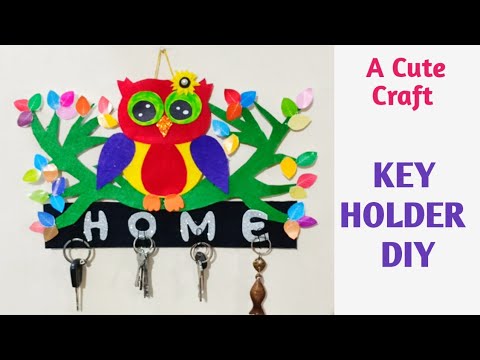 A Cute KEY HOLDER Idea|| DIY || Easy Craft || Key holder Craft ...