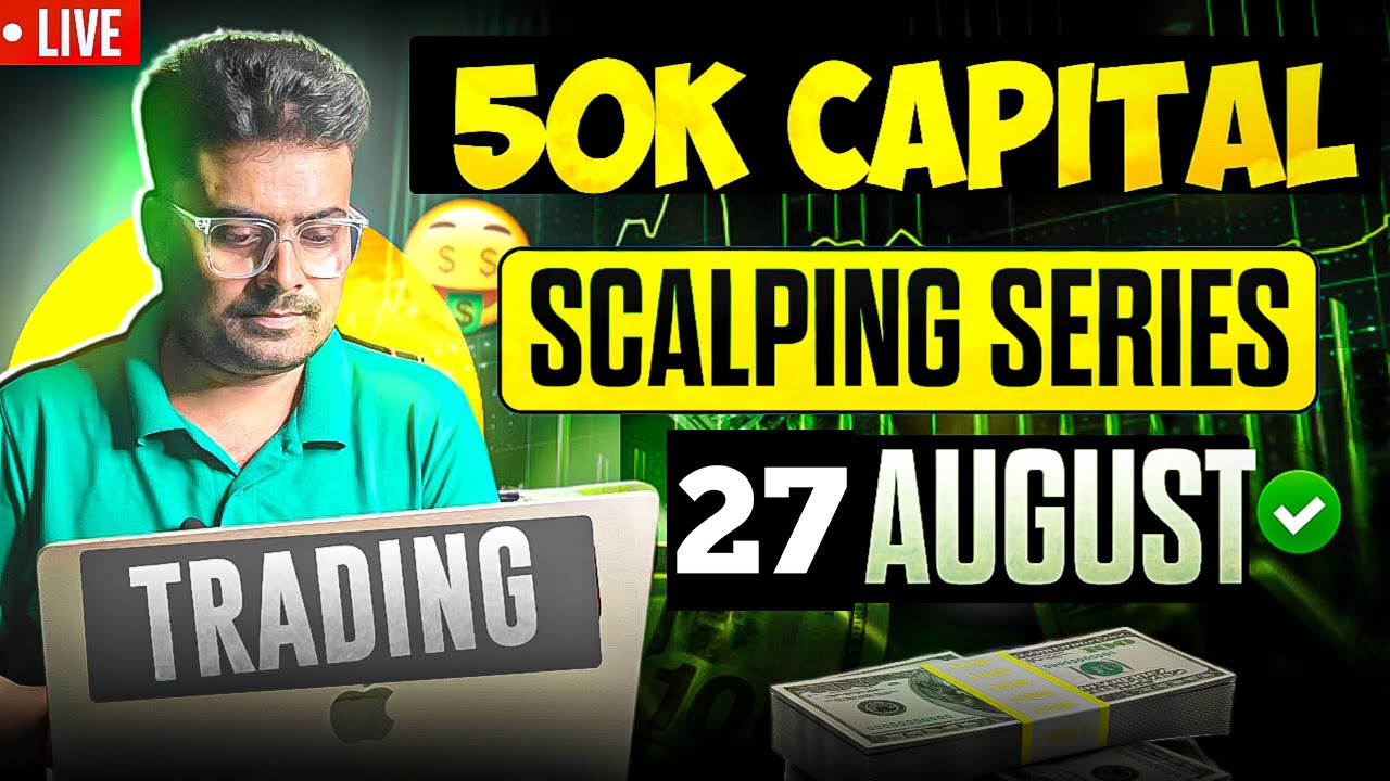 Scalping Series | Live Option Trading With 50K | 27 AUG | Scalping in Nifty Bank by Radhe The ...