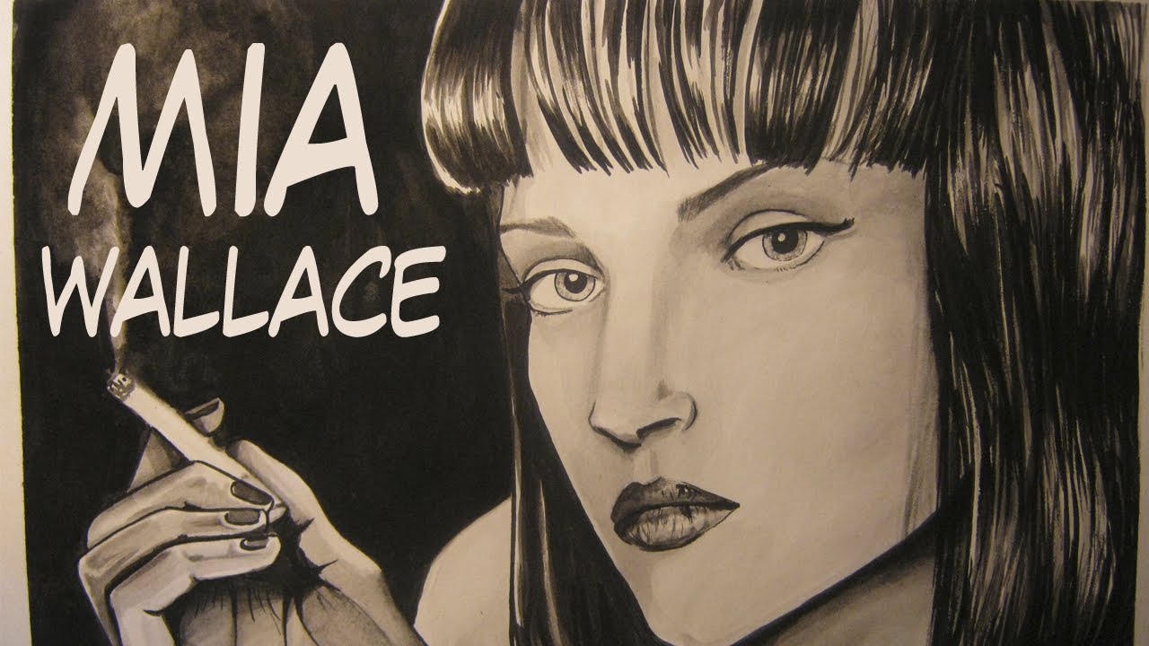 Dibujo a Mia Wallace | Drawing Mia Wallace - YouTube
