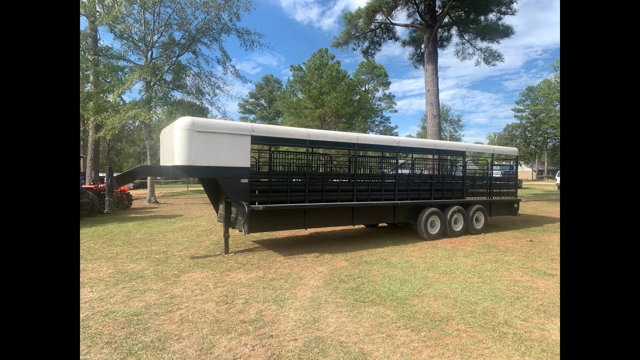 1996 28’ Circle W Gooseneck Stock Cattle/ Horse Trailer - YouTube