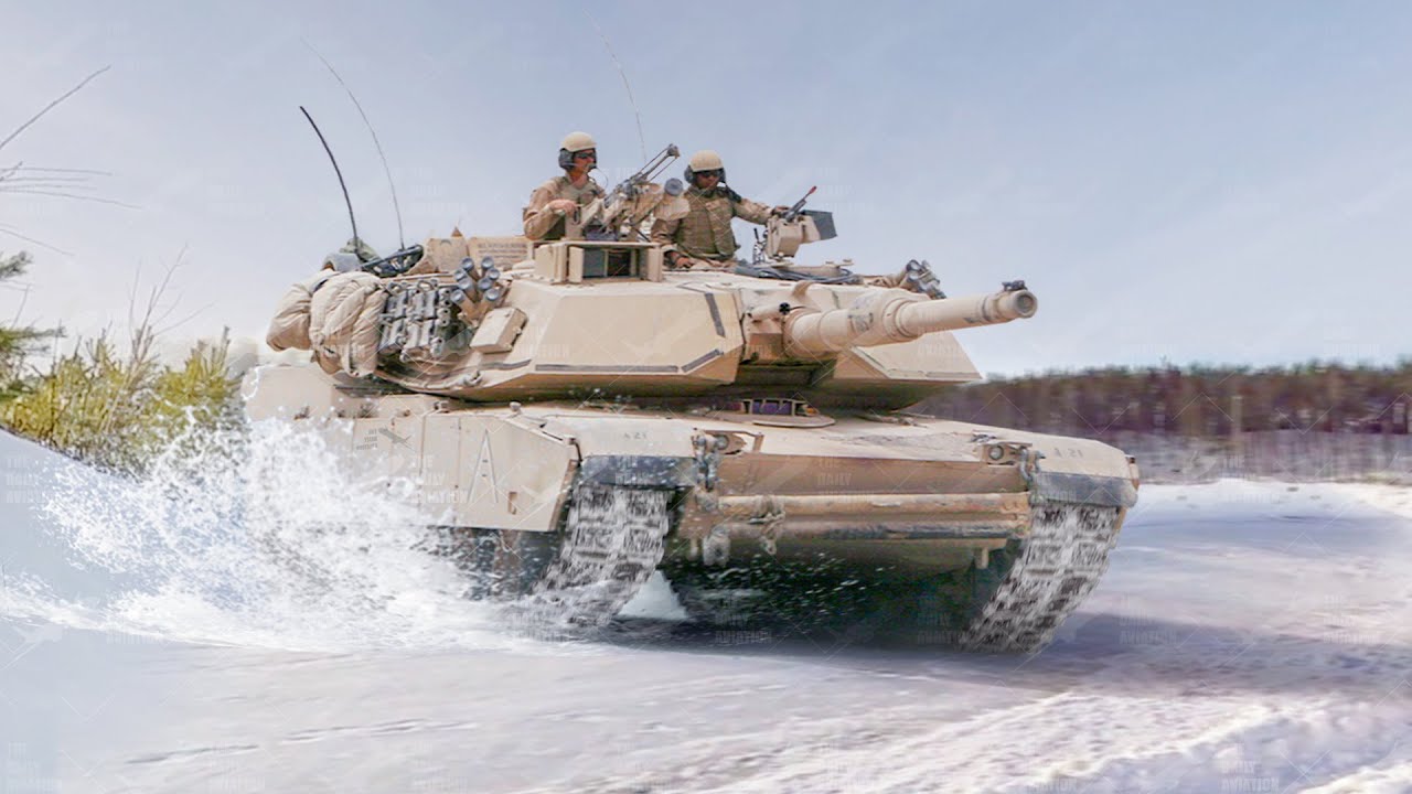 Crazy US M1 Abrams Pilot Drift his Massive Tank on Ice - YouTube