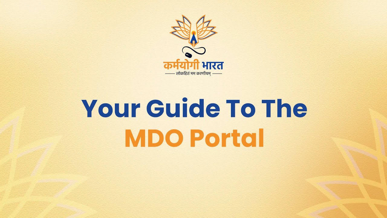 Guide to MDO Portal at the iGOT Karmayogi - YouTube
