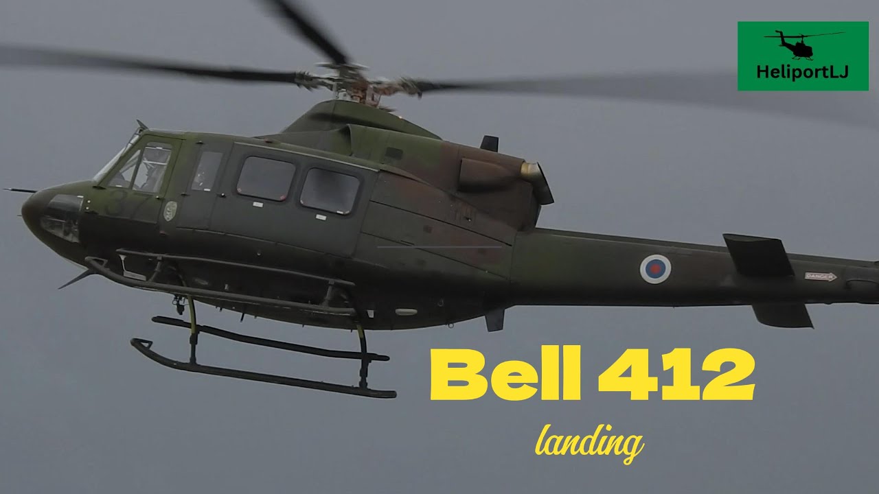 Bell 412 landing at Ljubljana airport - YouTube