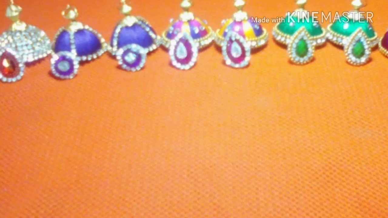 Models for ear rings made from silk thread - YouTube