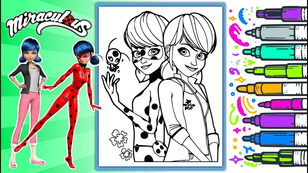 Coloring Ladybug and Marinette | Miraculous Ladybug Coloring Pages ...