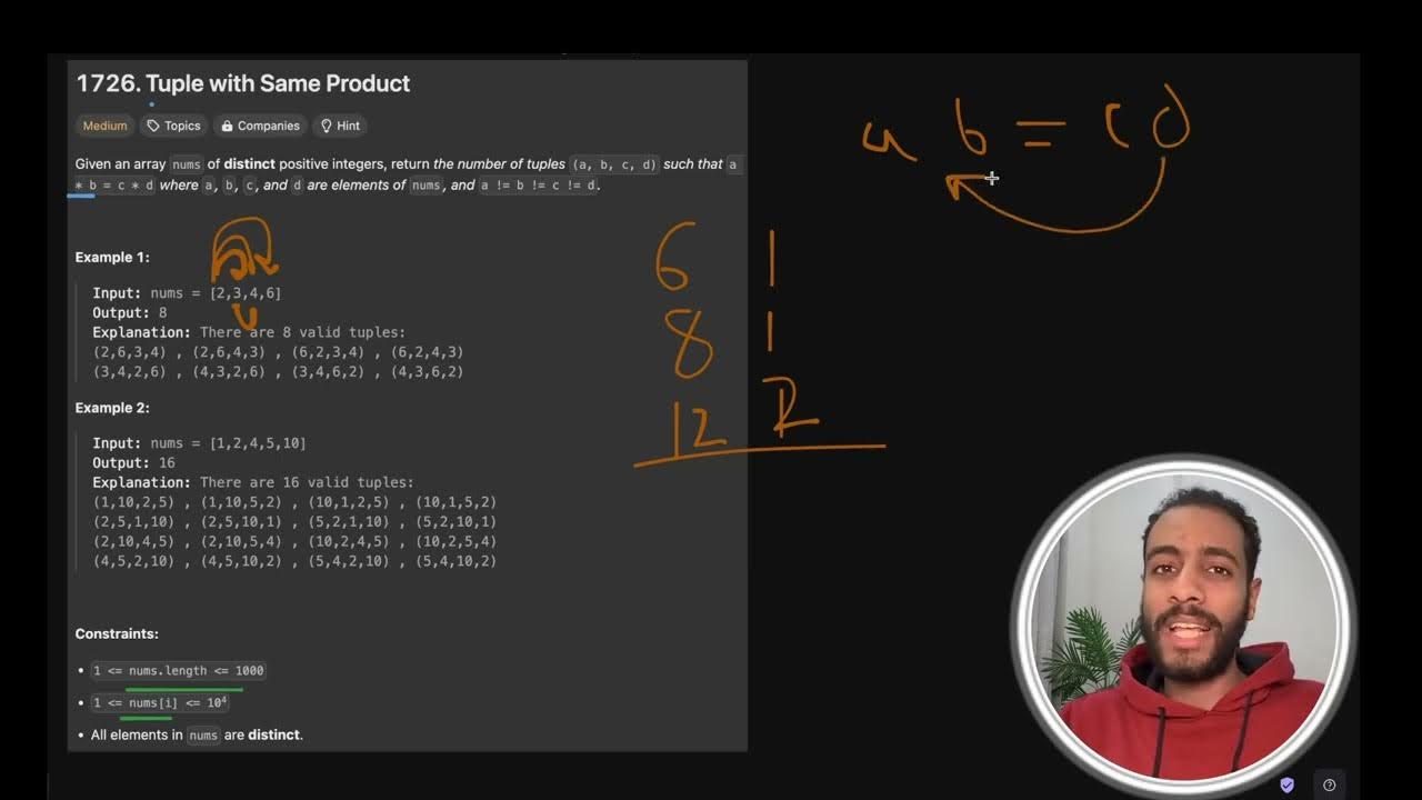 Day 228 | 1726. Tuple with Same Product | C++ بالعربي - YouTube
