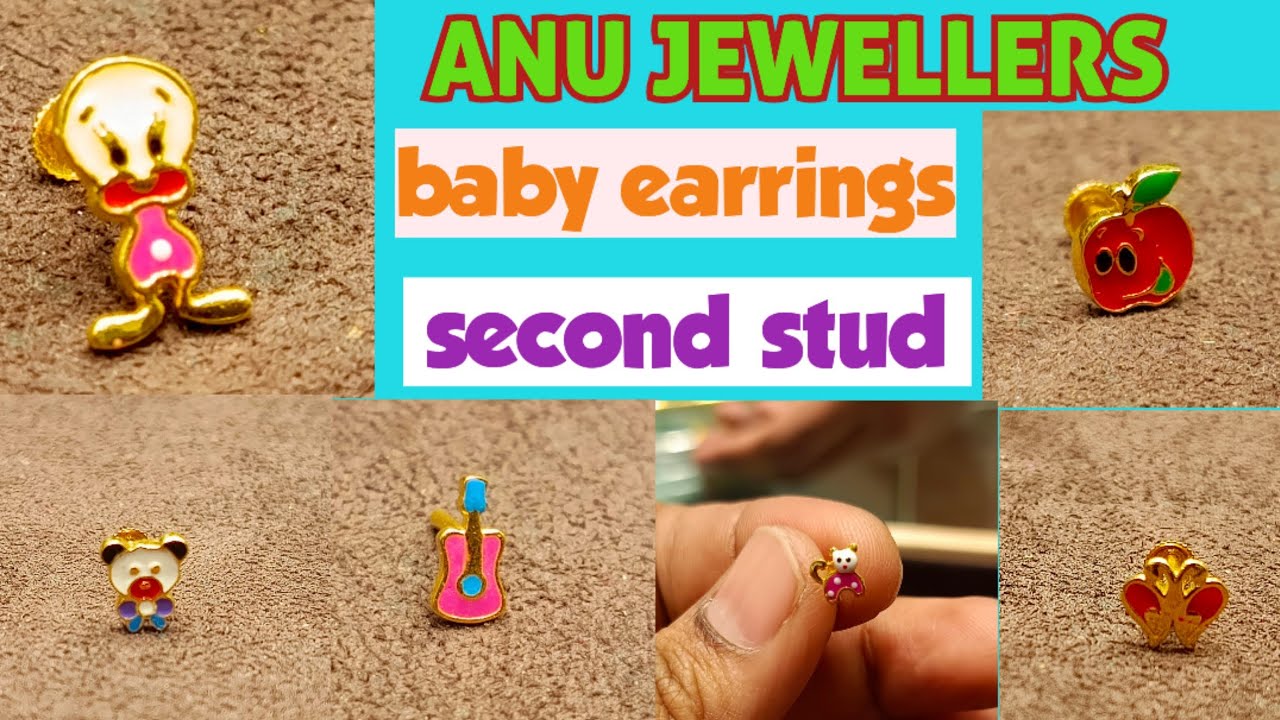 latest light weight gold baby studs second stud earrings for women # ...