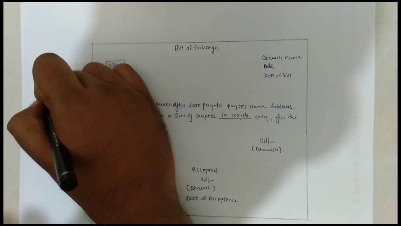 Bill of exchange specimen. Class 12 - YouTube