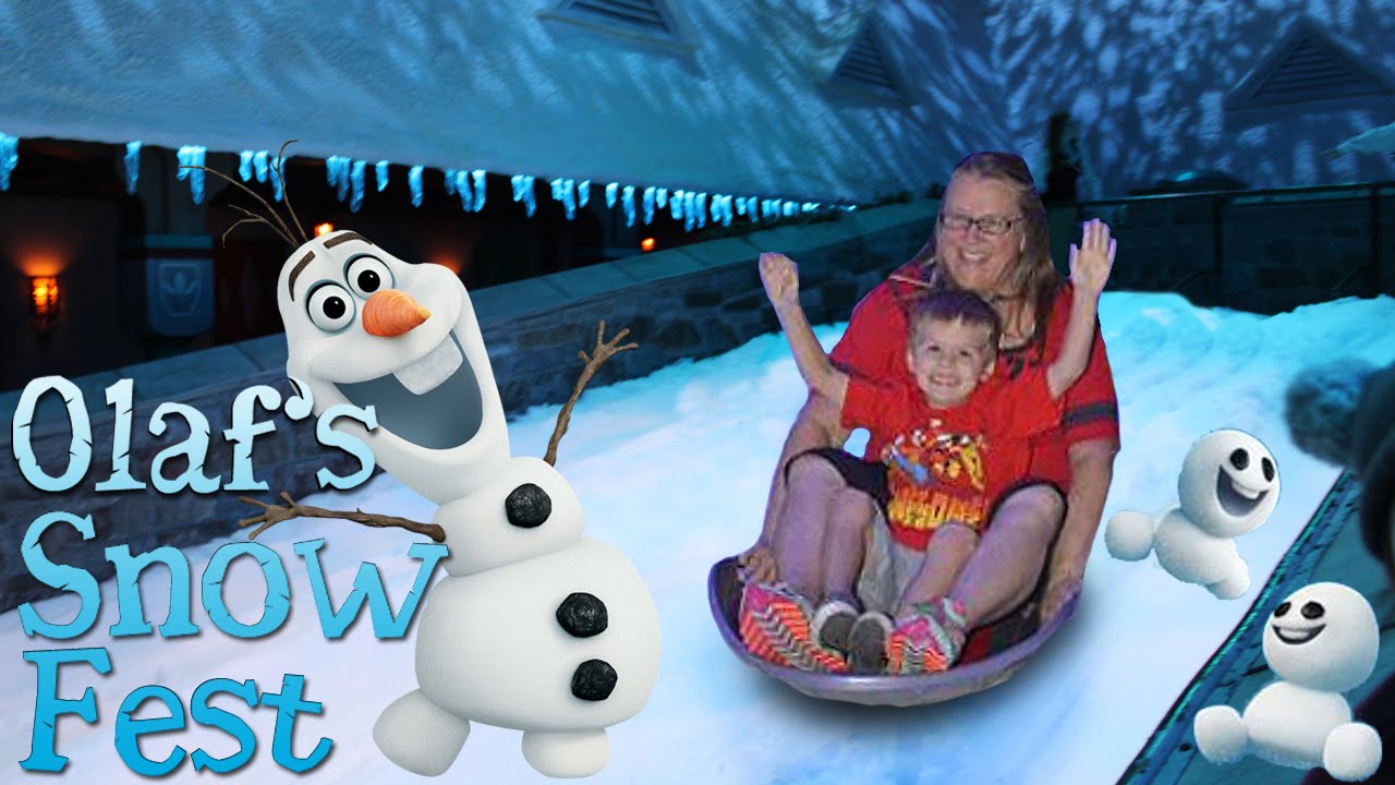 Sledding at Olaf's Snow Fest in Disneyland - YouTube