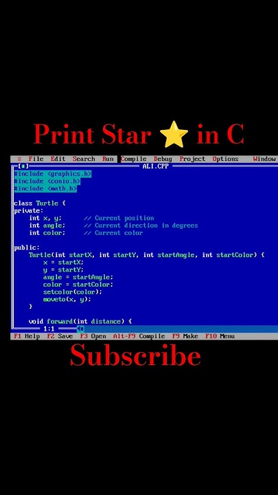 print Star ⭐ in C language #coding #trending #shortfeed #shortsfeed #programming #viral #star # ...