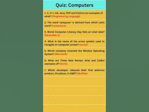 Quiz: Computers | Test Your Computer Knowledge With This Quiz! | # ...