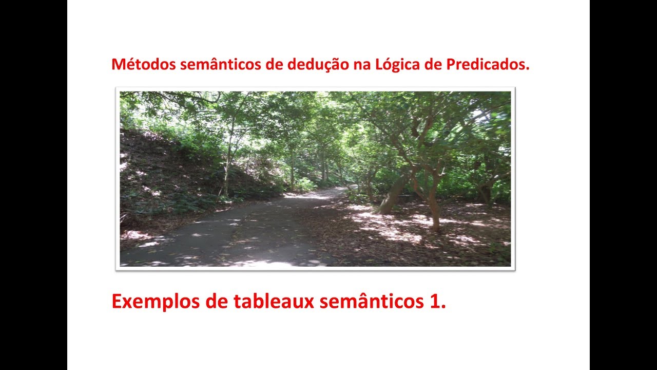 Métodos semânticos de dedução na Lógica de Predicados. Exemplos de ...