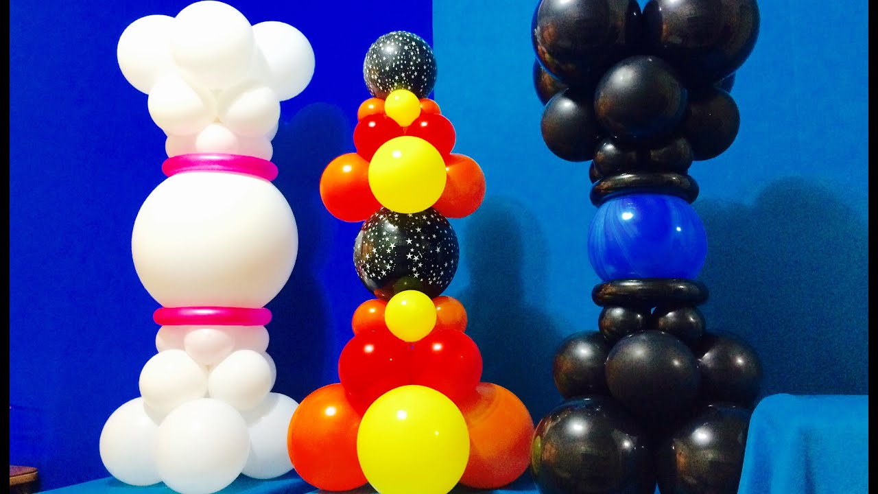 Balloon Columns With A Center Sphere! Decoration Tutorial - YouTube