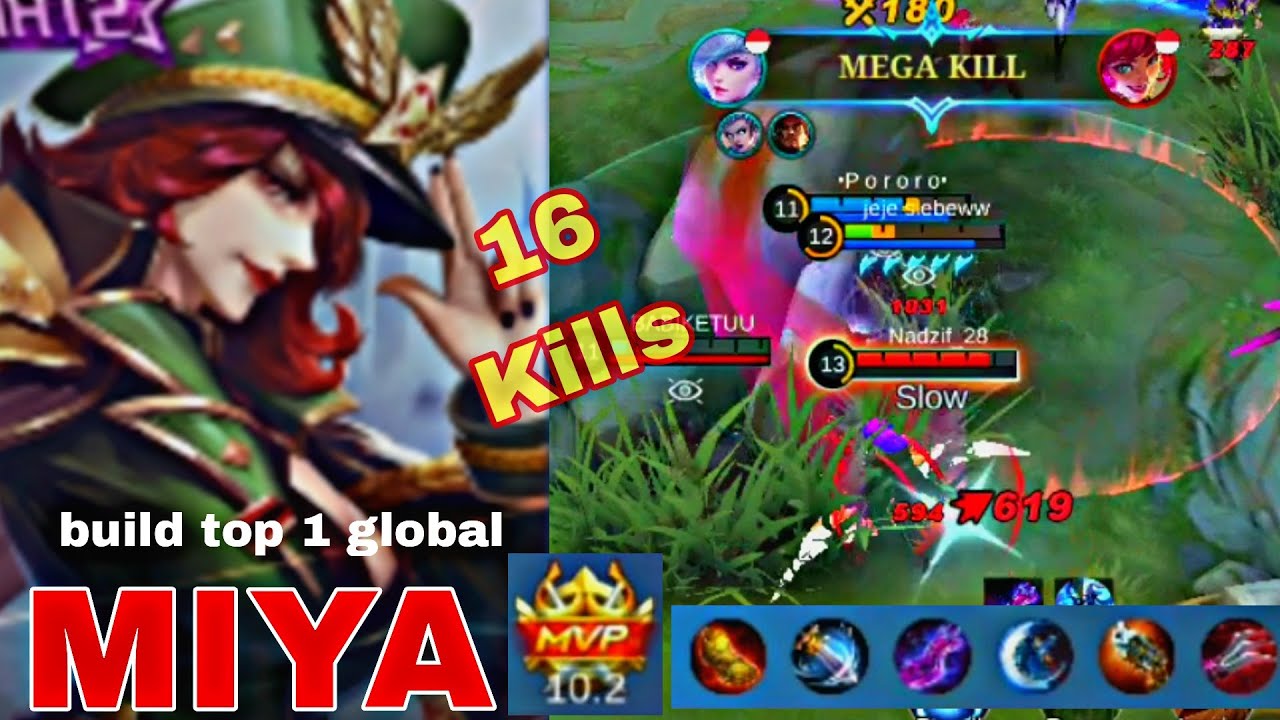 16 Kills !! MIYA Maximum Damage Build 100% - Build Top 1 Global Miya ...