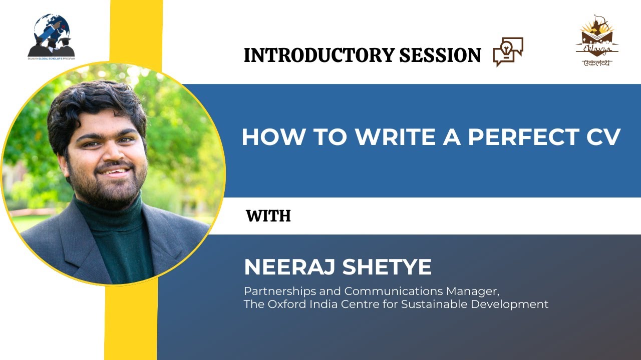 Tips to Write a Perfect CV | Neeraj Shetye | Curriculum Vitae | Eklavya ...