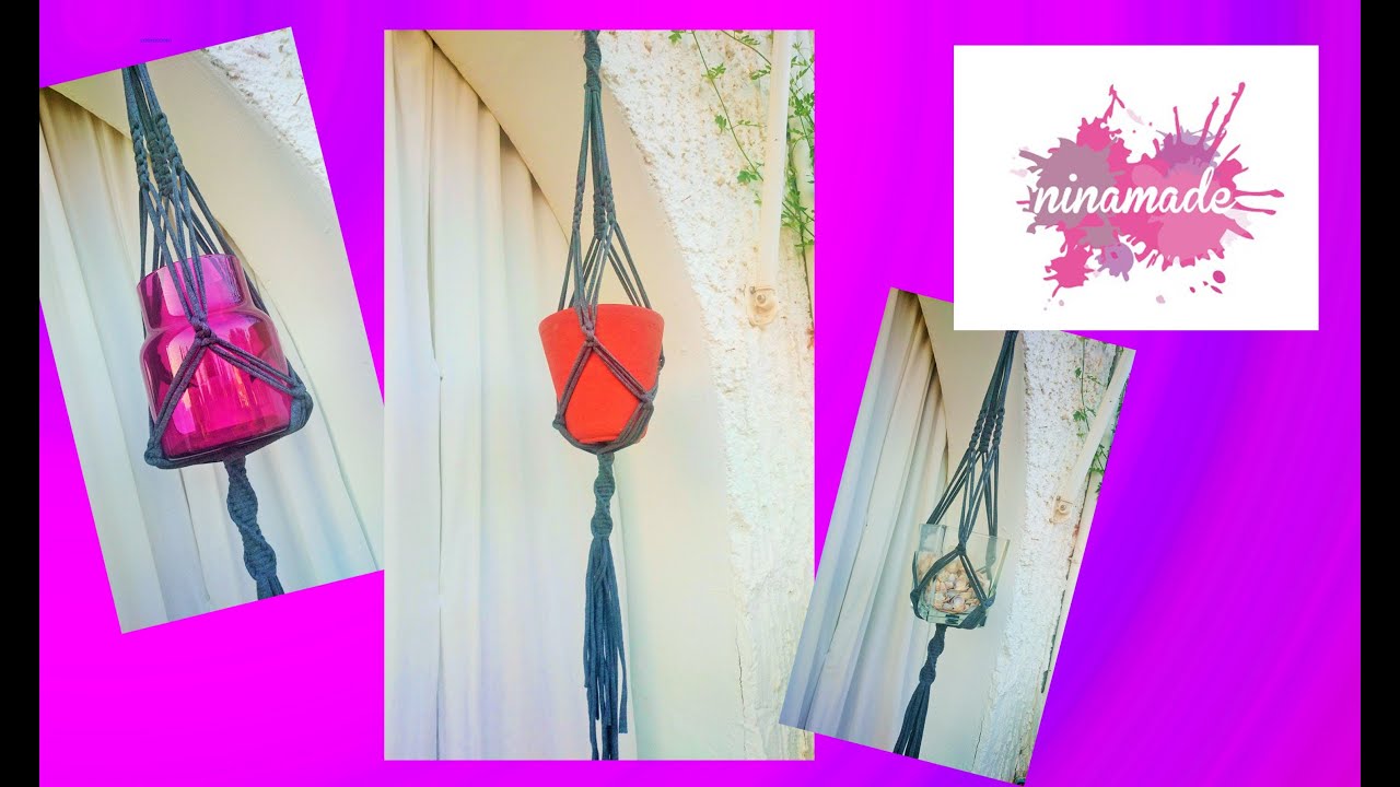 DIY. Colgante para decorar. Macramé con trapillo. - YouTube