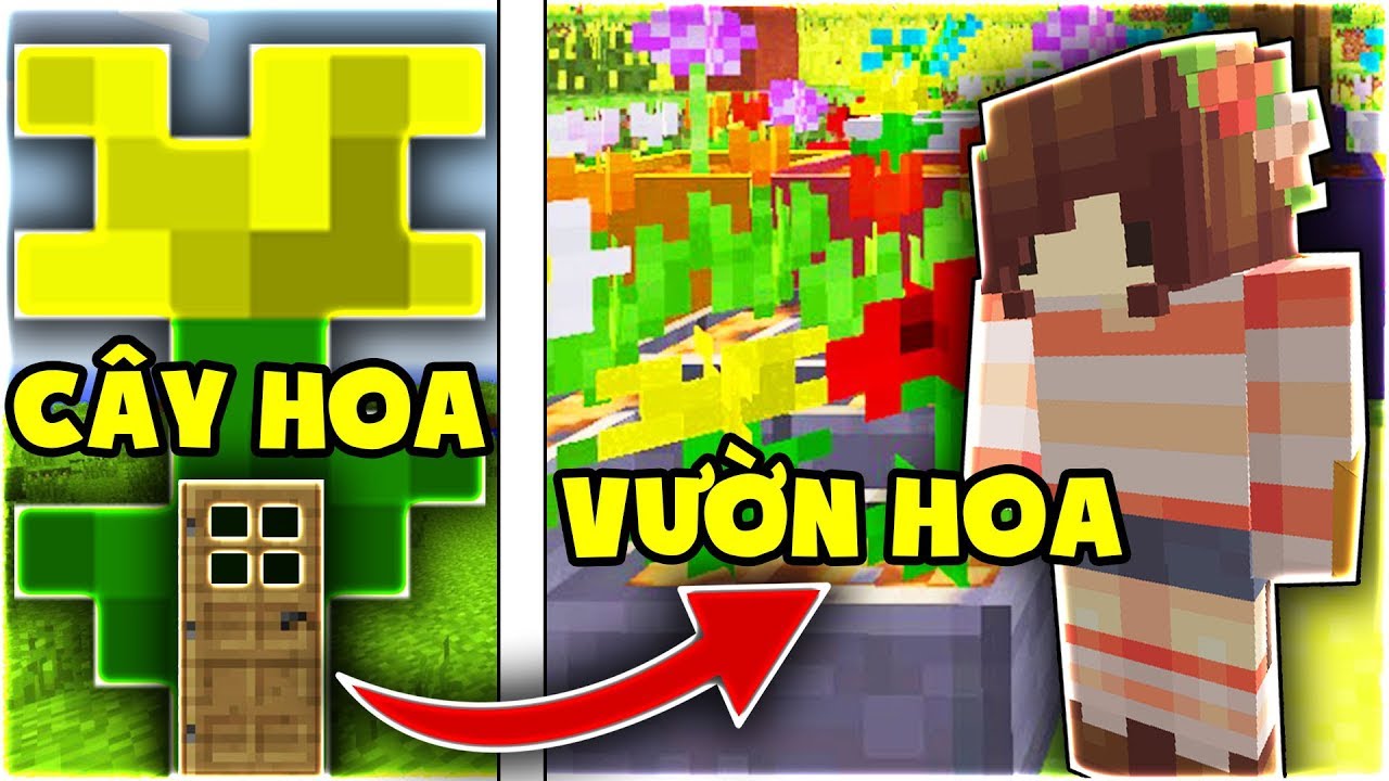 THĂM NHÀ BẠN GÁI XÂY VƯỜN HOA MINI ĐẸP TRONG MINECRAFT - YouTube