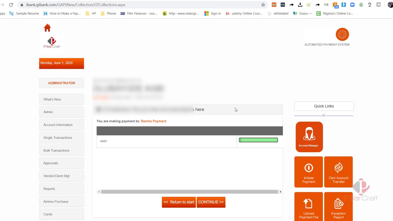 Payment of WHT or VAT using RRR code on GTB online Banking - YouTube