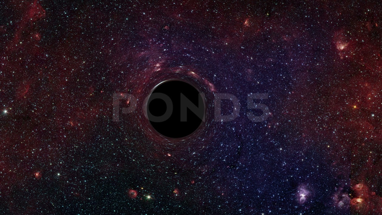 A black hole bending spacetime in the milky way || Royalty free video ...