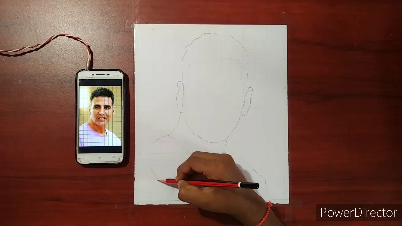 Akshay kumar ka outline drawing easy - YouTube