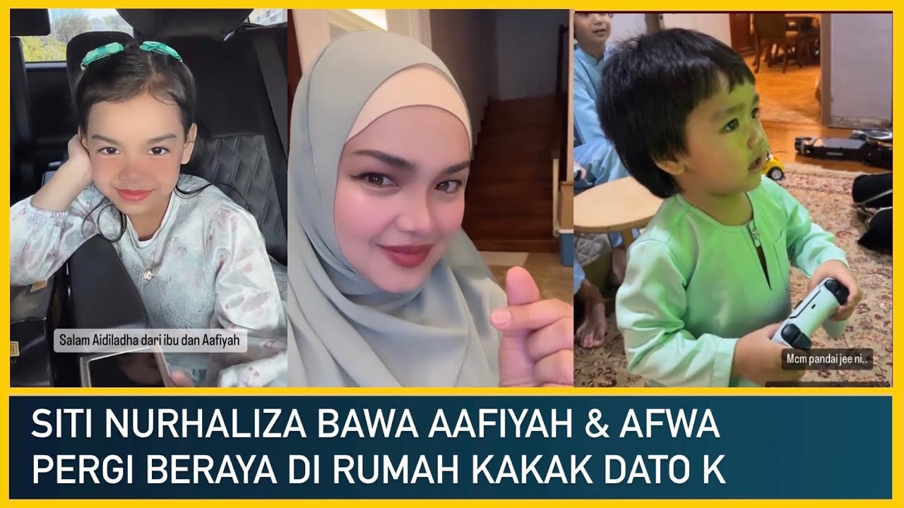 Siti Nurhaliza Bawa Aafiyah & Afwa Pergi Beraya di Rumah Kakak Dato K - YouTube