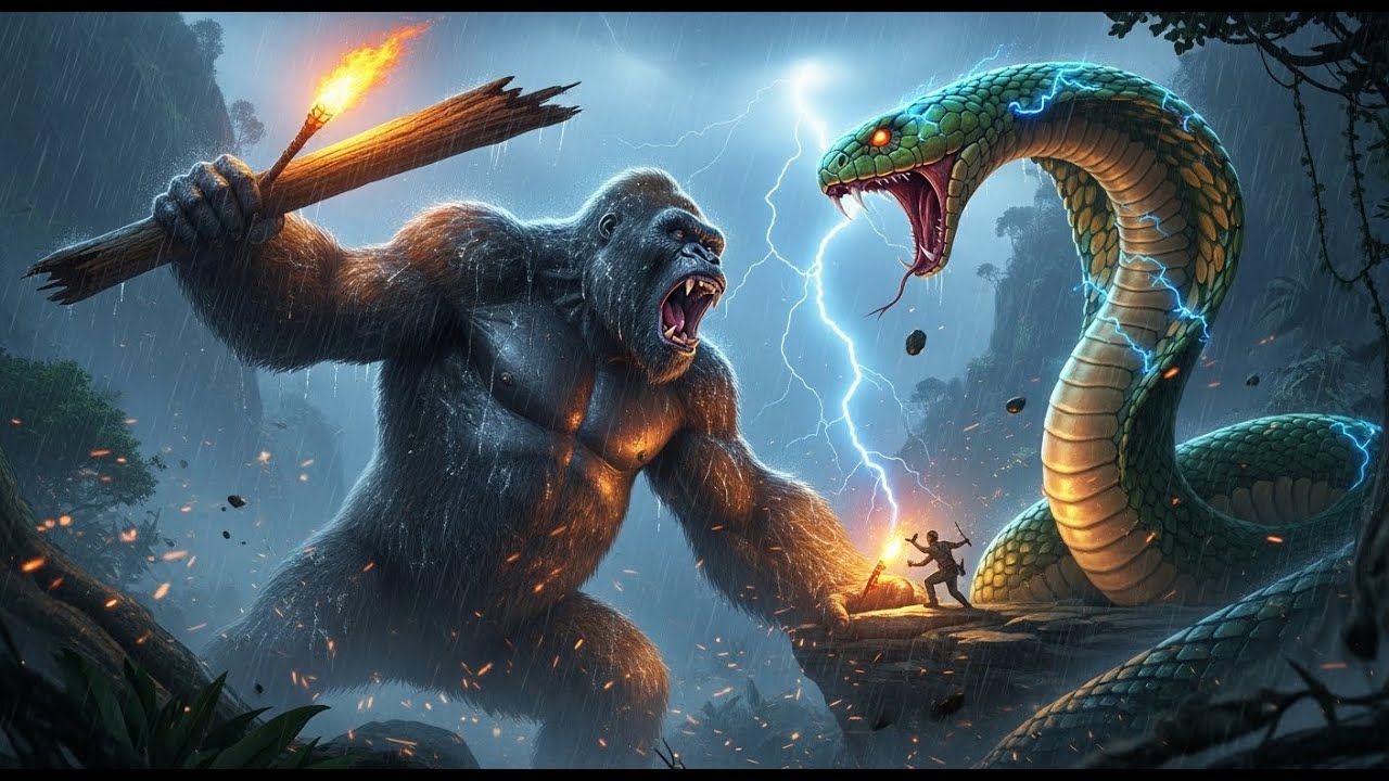 Epic Battle: KONG vs KING COBRA - Kong Saves Hunter 🦍🐍⚡ | Kong movie ...