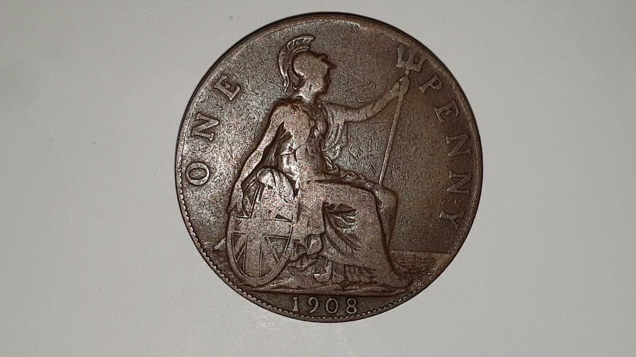 British - King Edward VII - 1908 - One Penny - Bronze - Circulated ...