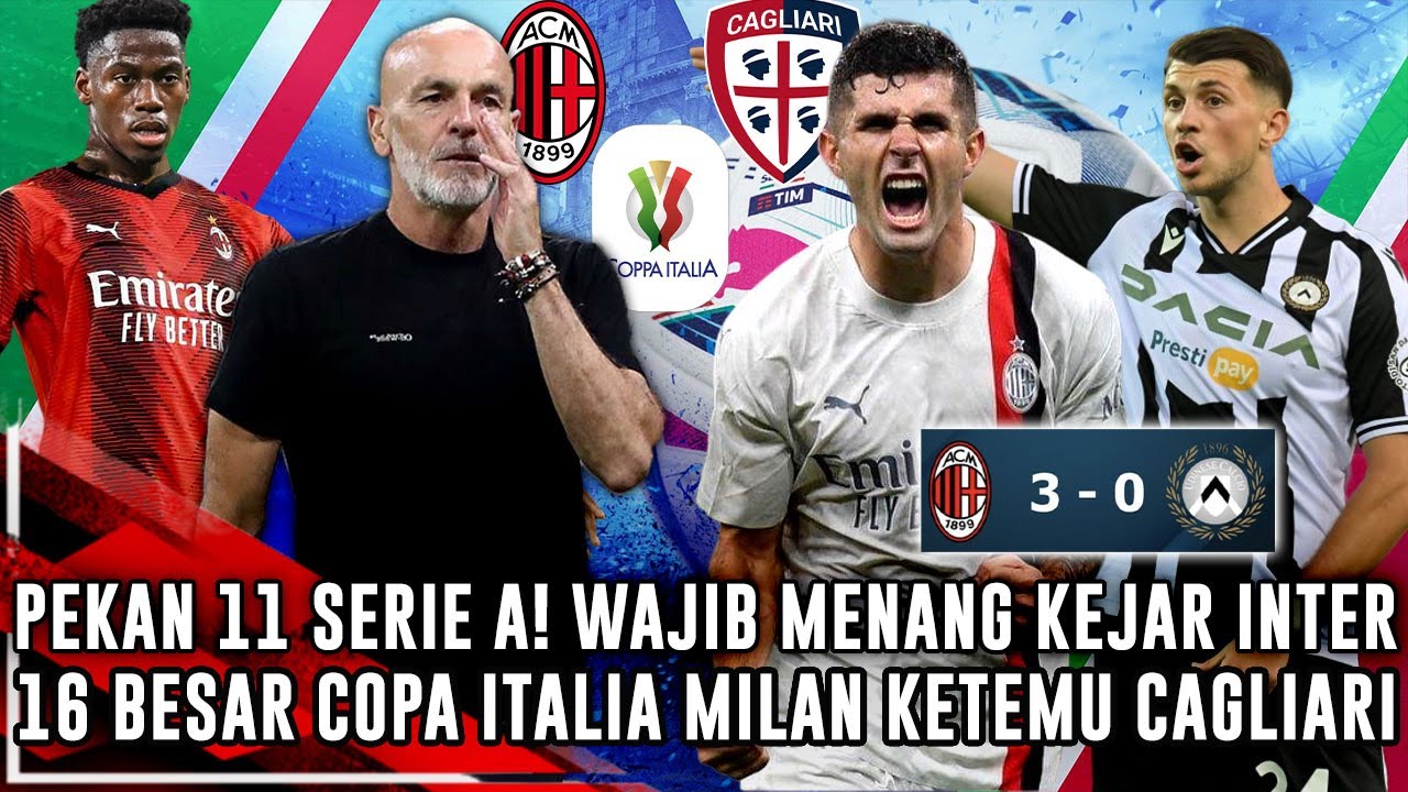 WAJIB MENANG LAWAN UDINESE KALAU MAU SCUDETTO ️16 BESAR COPA ITALIA, MILAN KETEMU CAGLIARI💪FORZA ...
