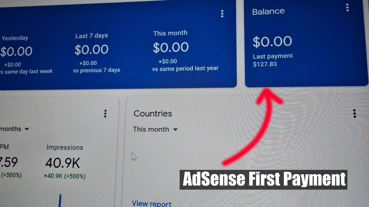 Google AdSense First Payment Received - YouTube